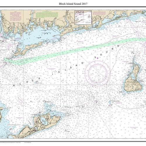 Block Island Map 1914 violet Nautical Chart Print - Etsy
