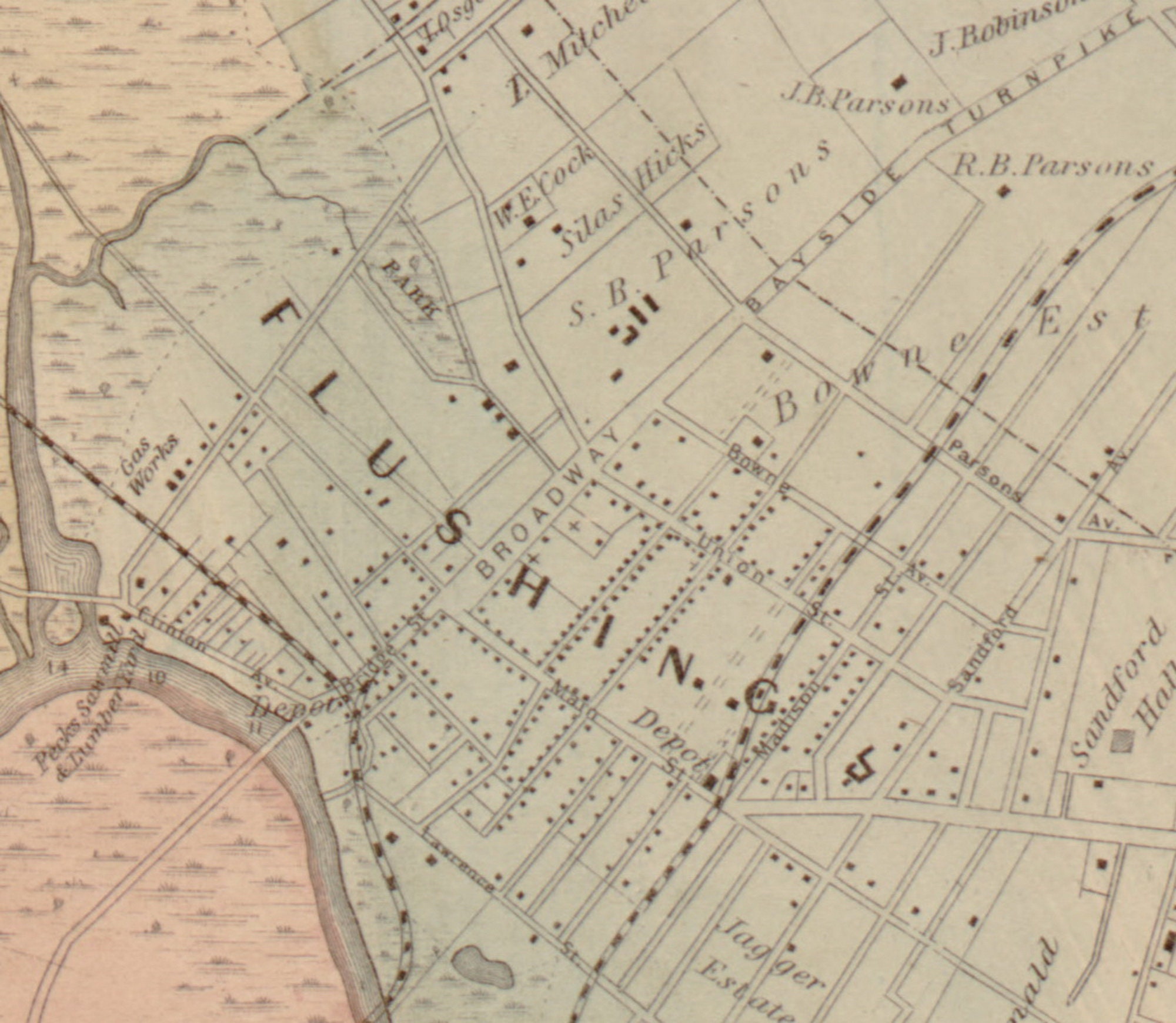 Queens 1872 Old Town Map With Homeowner Names New York | Etsy