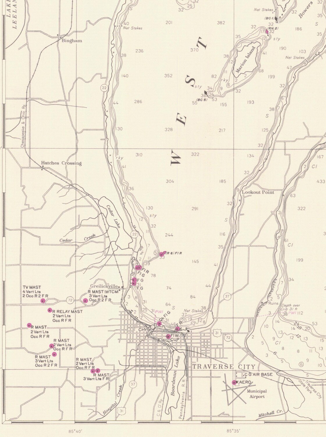 Grand Traverse Bay to Little Traverse Bay - 1966 Lake Michigan ...
