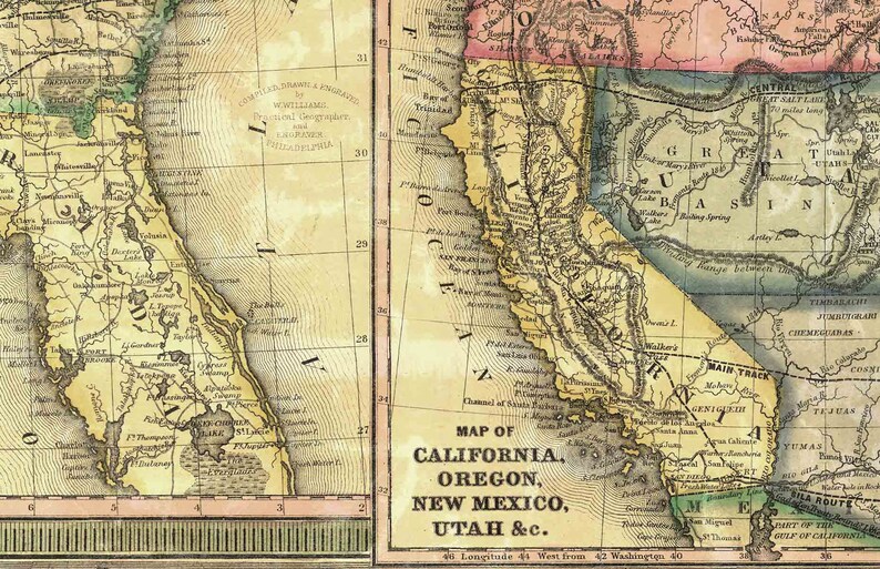 The United States of America 1855 Railroads Map USA Map RR - Etsy