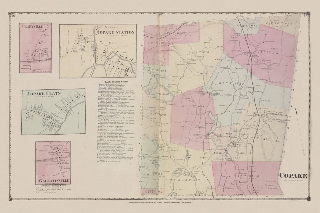Copake 1873 Craryville Copake Station Gallatinville Copake Flats Old ...