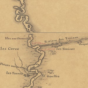 Mississippi River 1702 a Detailed French Colonial Map River Only - USA ...