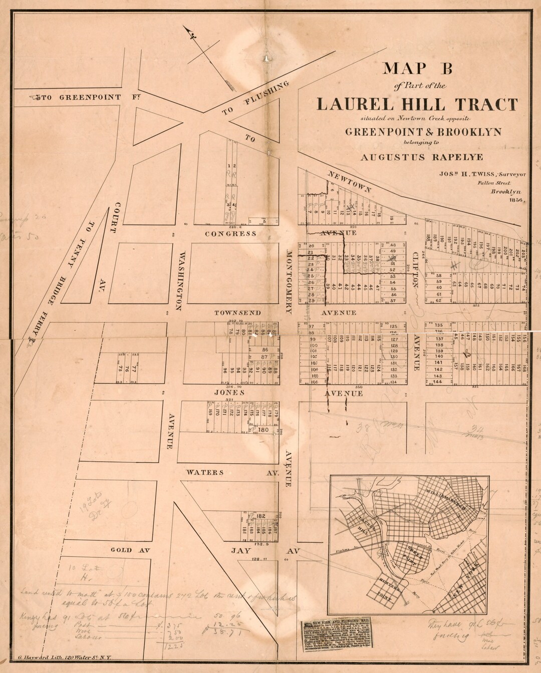 Laurel Hill New York 1856B Village Map Reprint - Etsy.de
