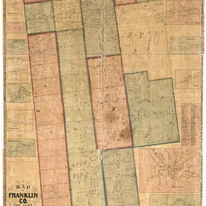 Franklin County New York 1858 - Old Wall Map Reprint With Homeowner ...