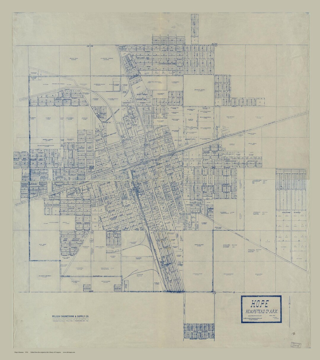 Hope, Arkansas 1916 Old City Map Reprint - Etsy