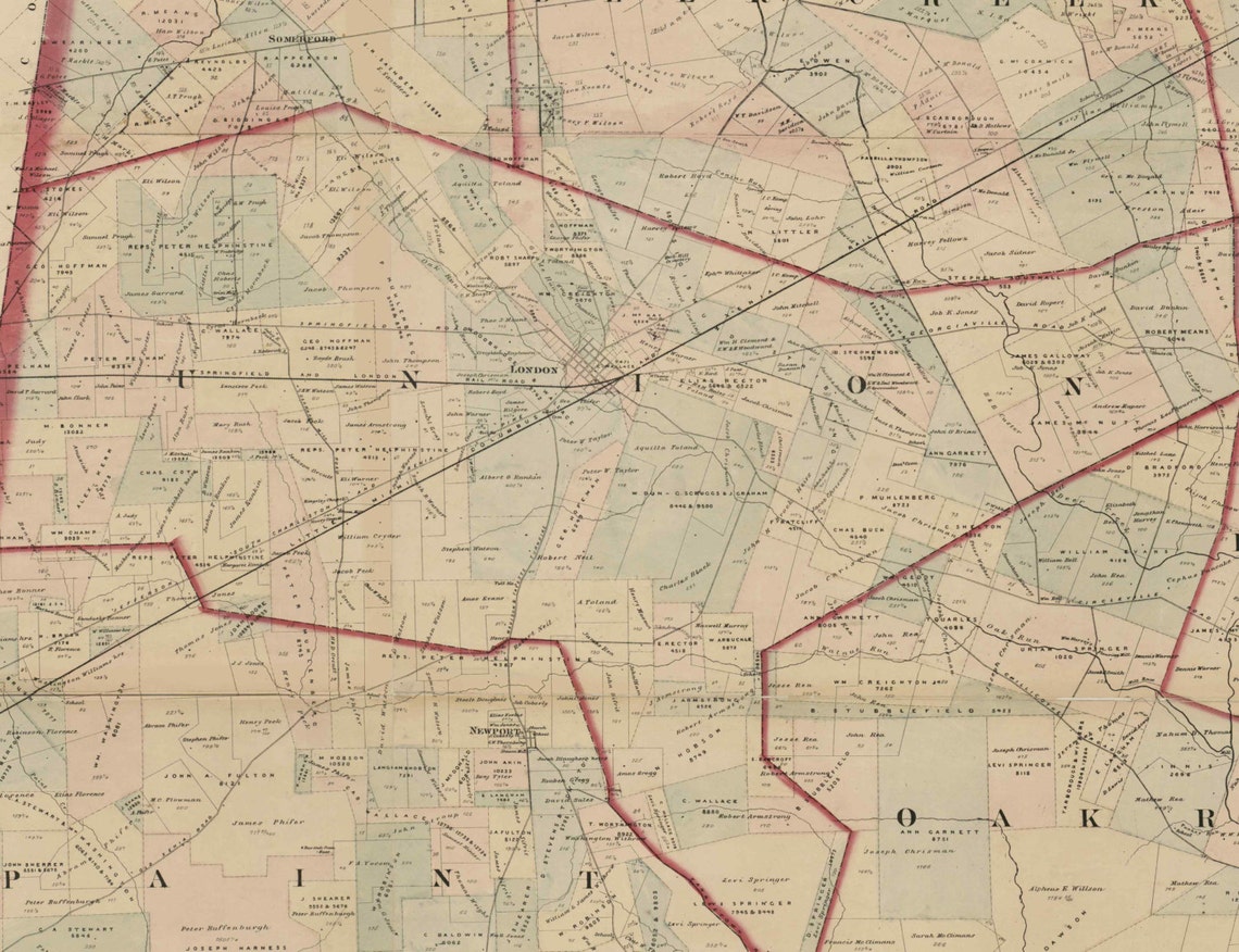 Madison County Ohio 1862 Old Wall Map Reprint With Homeowner | Etsy