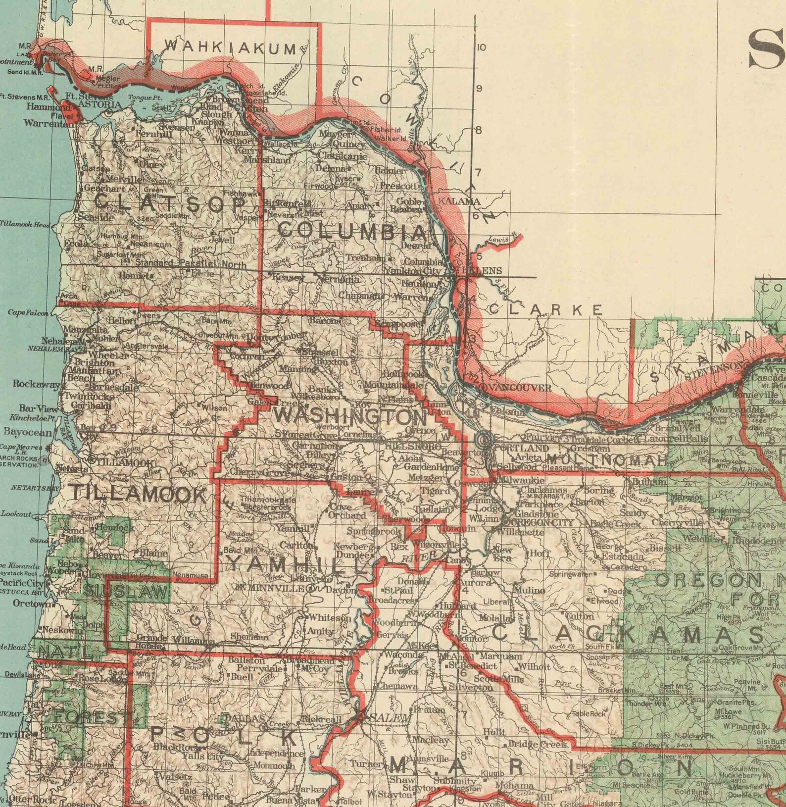 Oregon 1922 National Forests State Map Old Map Reprint - Etsy