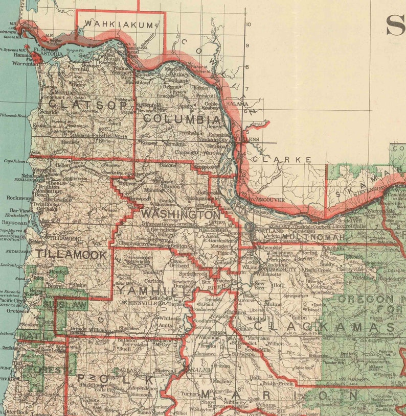 Oregon 1922 National Forests State Map Old Map Reprint - Etsy