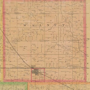 Dallas County Iowa 1883 Old Wall Map With Landowner Names Farm Lines ...