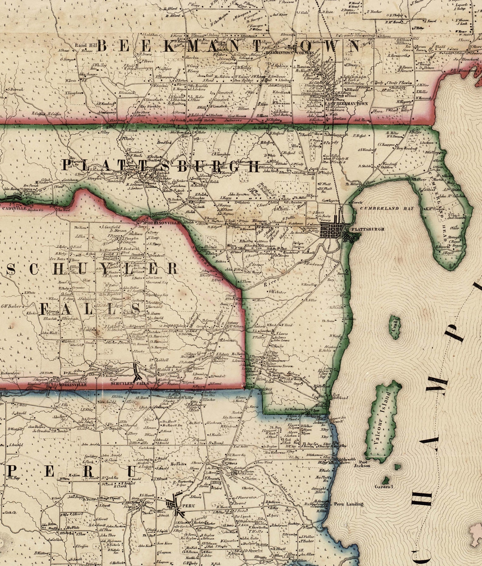 Clinton County New York 1856 Old Wall Map Reprint with | Etsy