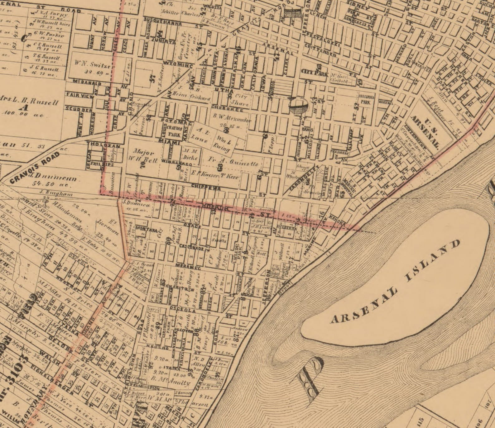 St Louis County SE Section Ca. 1910 Missouri Old Wall Map - Etsy