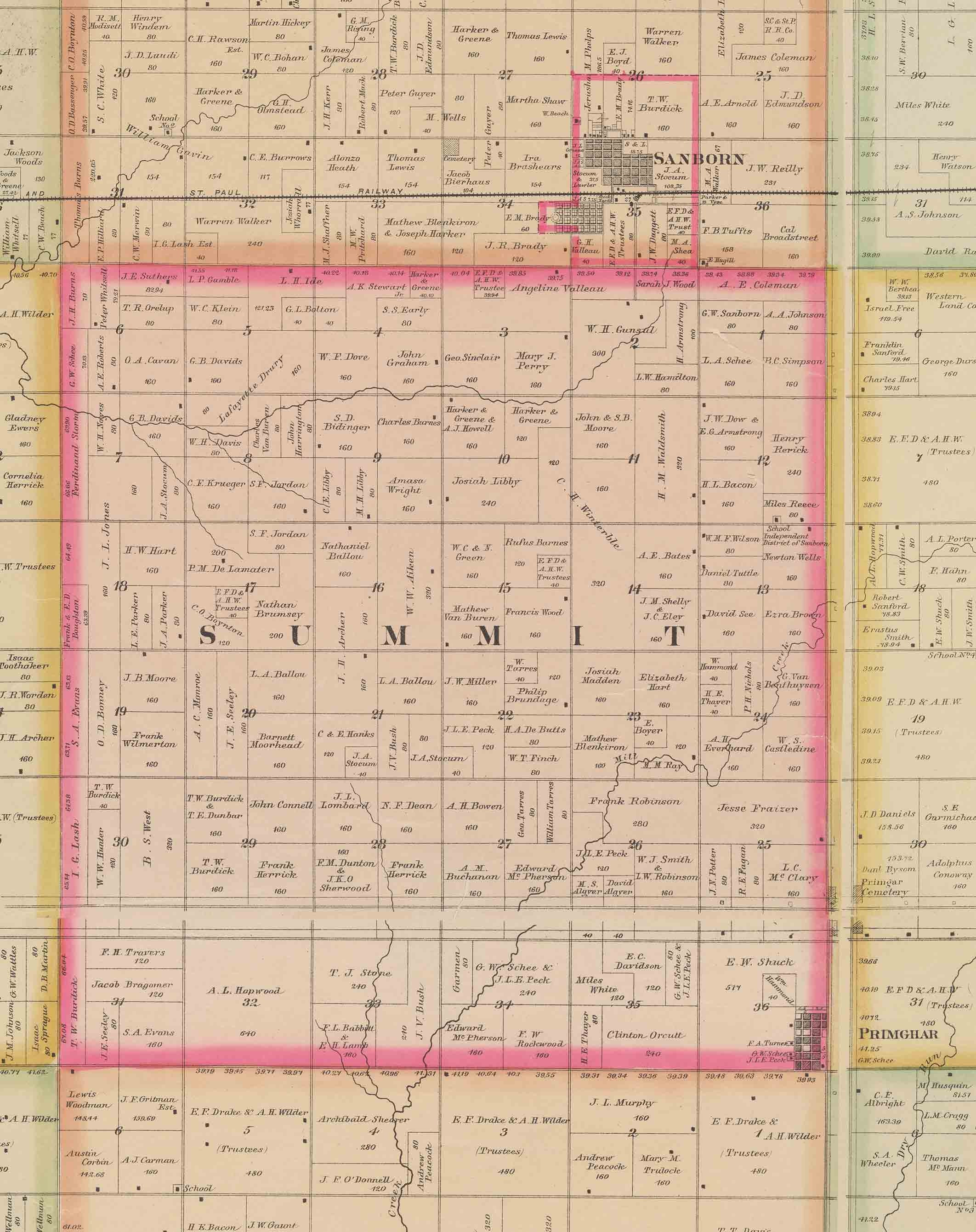 O'Brien County Iowa 1884 Old Wall Map with Landowner | Etsy