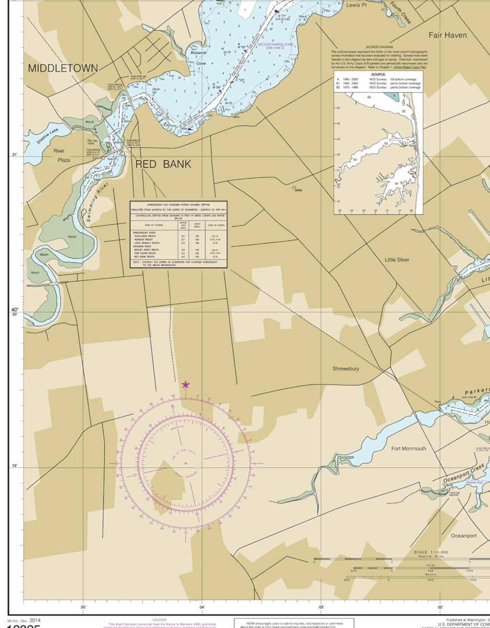 Navesink and Shrewsbury Rivers 2014 Nautical Map New - Etsy