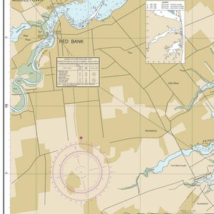 Navesink and Shrewsbury Rivers - 2014 Nautical Map - New Jersey Harbors ...