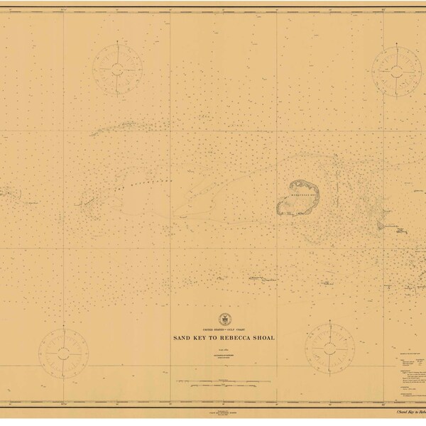 Florida Keys Map Nautical Chart - Etsy