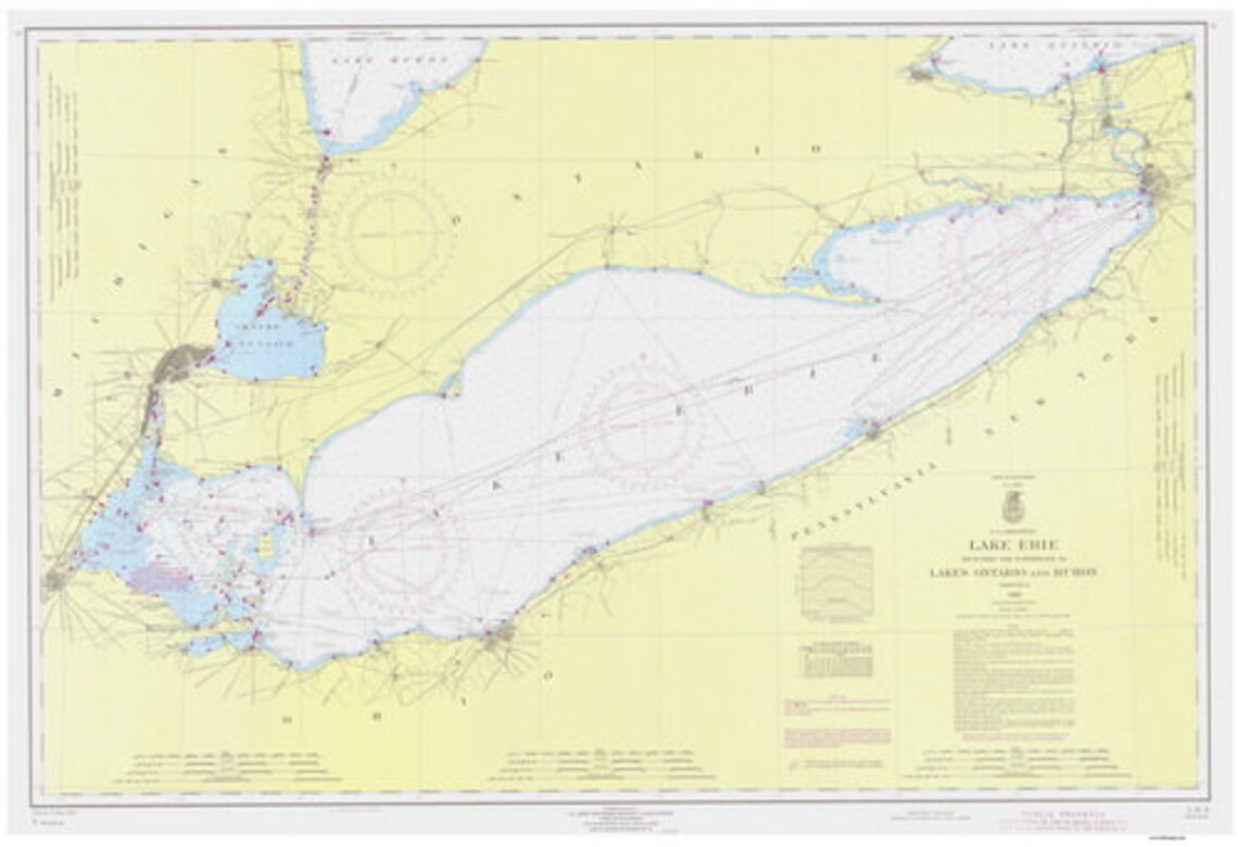 Lake Erie 1965 Nautical Map Reprint Great Lakes 003 - Etsy
