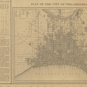Philadelphia County PA 1843 Old Wall Map - Homeowner Names - Reprint ...