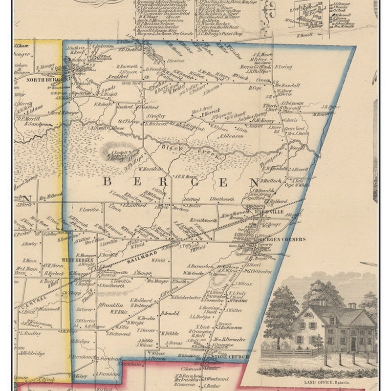 Antique Bergen Map - Etsy
