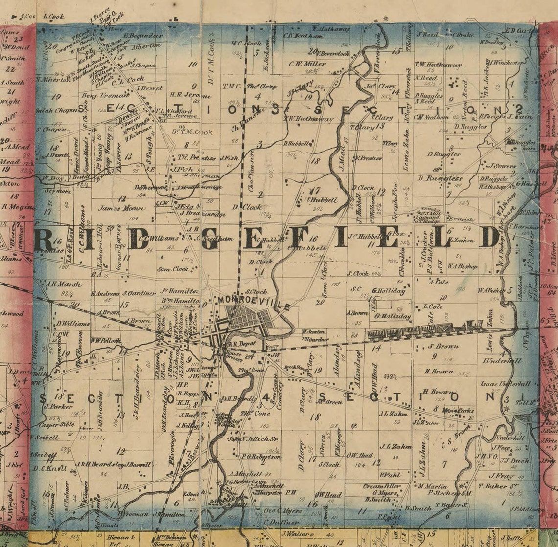 Huron County Ohio 1859 Old Wall Map Reprint with Homeowner | Etsy