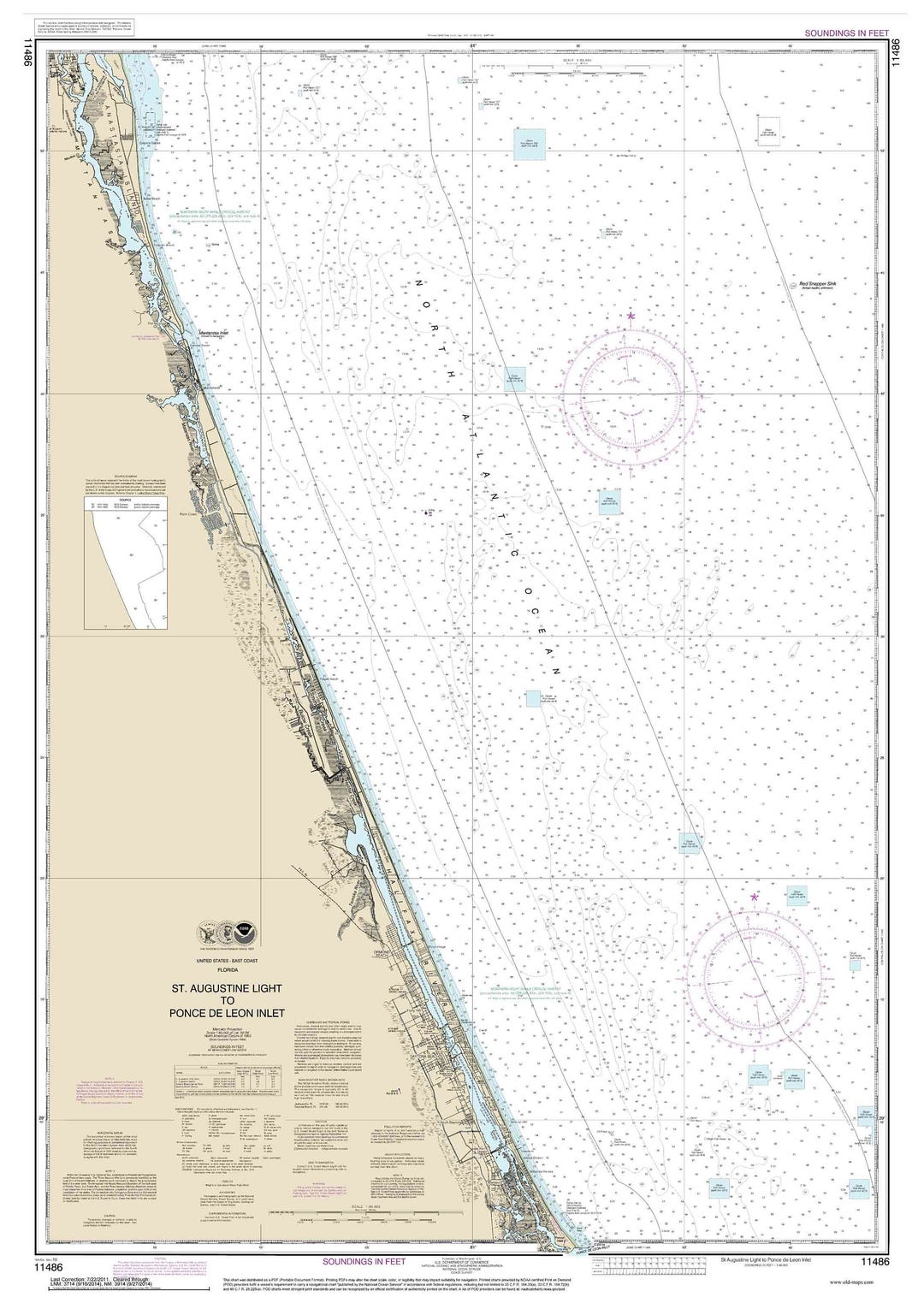 St Augustine Light to Ponce De Leon Inlet- 2014 Florida - Nautical Map ...