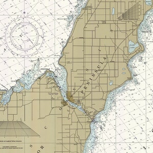 Lower Green Bay - 1989 Lake Michigan - Algoma & Oconto - Wisconsin ...