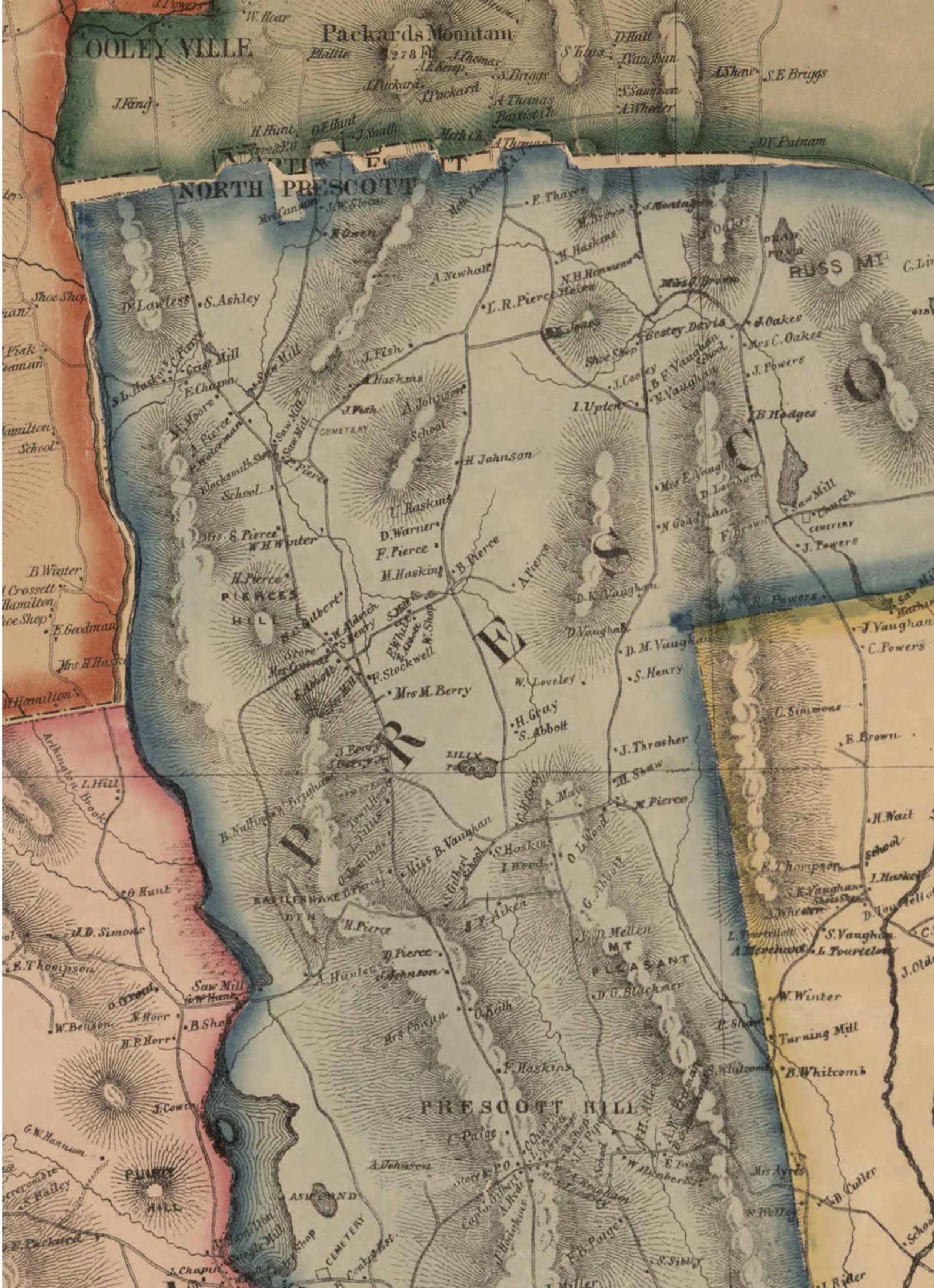 Quabbin 1850s Map of Lands Now Covered by Quabbin Reservoir - Etsy