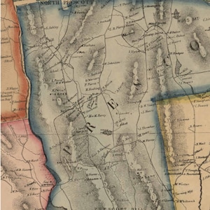 Quabbin - 1850s Map of Lands Now Covered by Quabbin Reservoir Custom ...