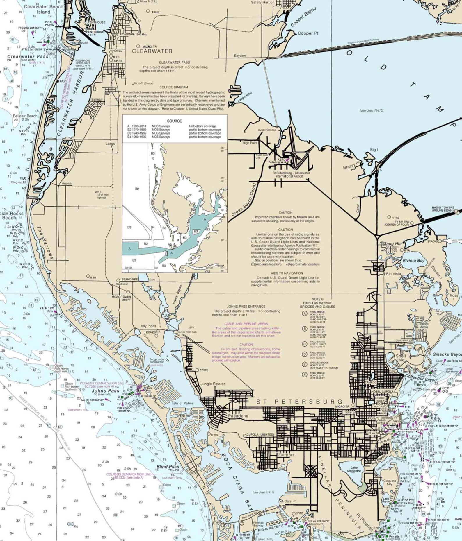 Tampa Bay to St Joseph Sound 2015 Nautical Map Tarpon Springs - Etsy