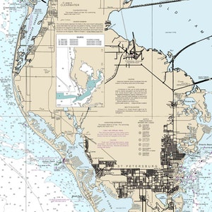 Tampa Bay to St Joseph Sound 2015 Nautical Map Tarpon Springs St ...