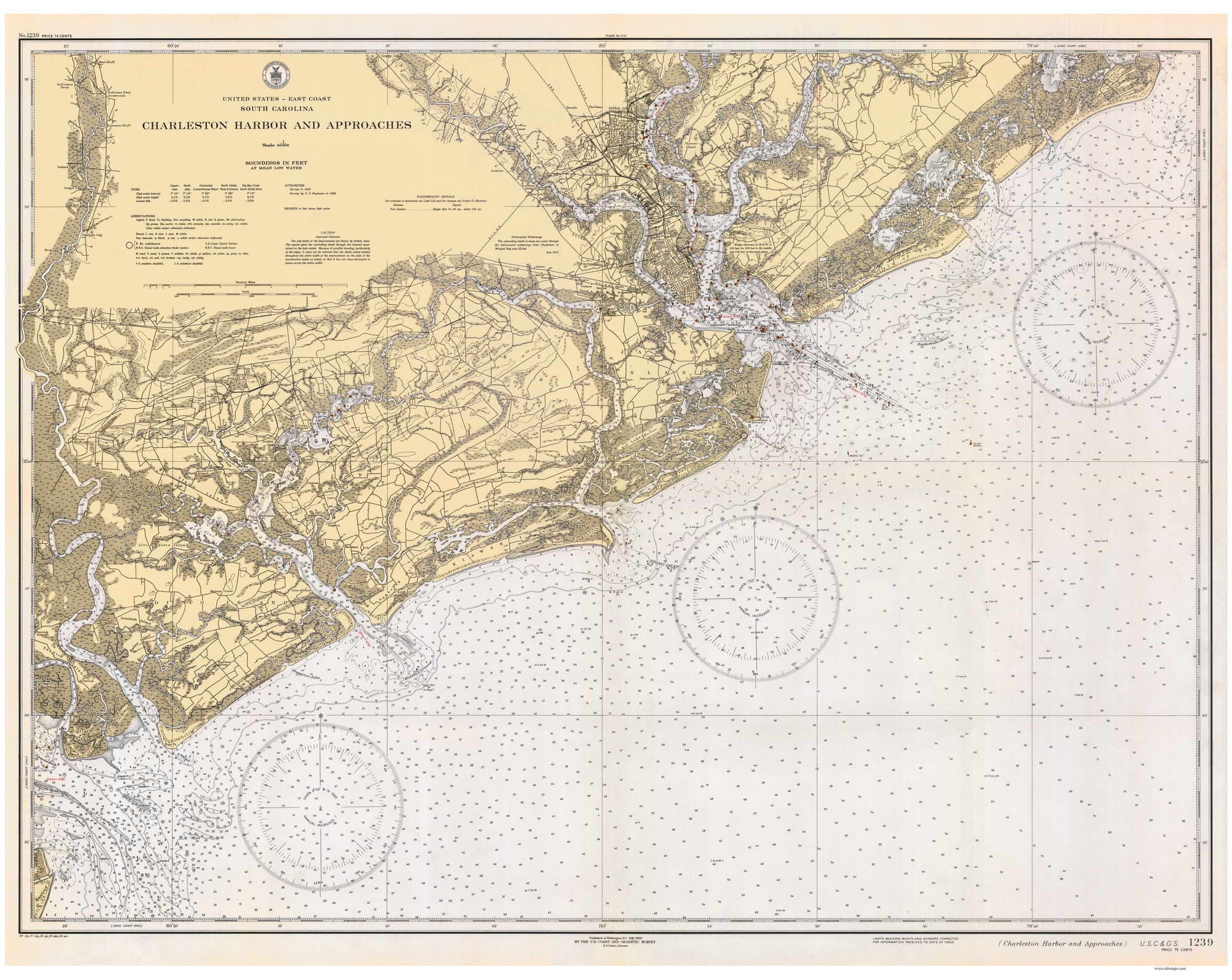 Charleston Harbor Approaches 1934 Isle of Palms Folly | Etsy