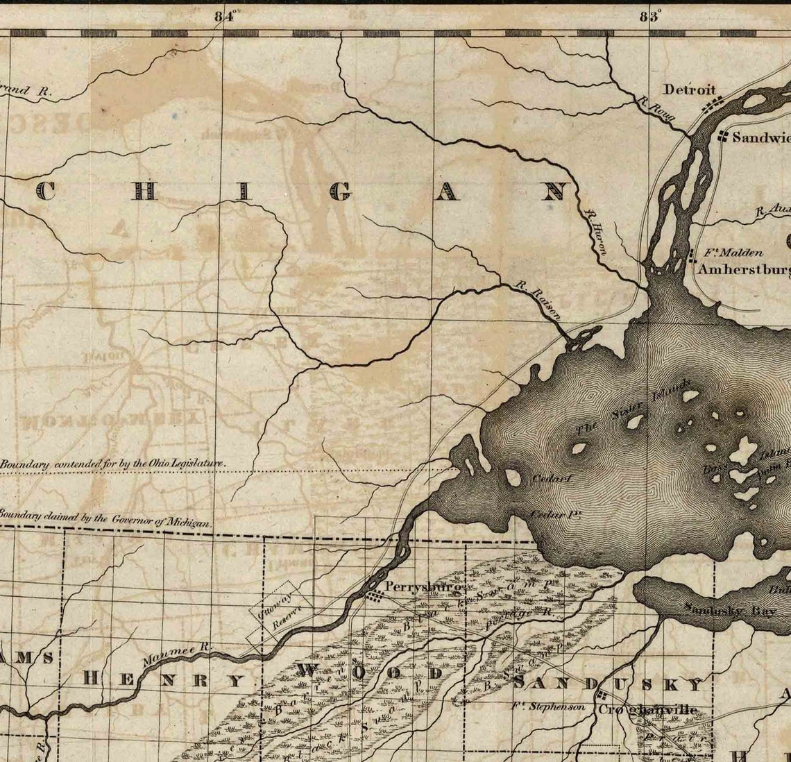 Ohio 1820 Indian Reservations State Map by Bourne Reprint - Etsy