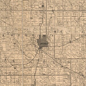 Harper County Kansas 1893 - Old Wall Map - Reprint - Landowner Names ...