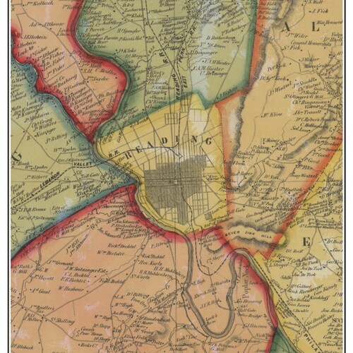 Adrian 1857 Old Town Map With Homeowner Names Michigan - Etsy