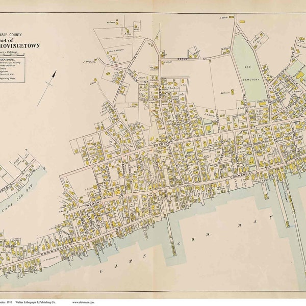 Street Map of Provincetown, Ma - Etsy