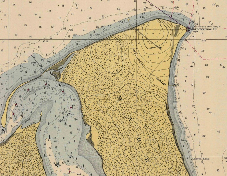 Port Townsend 1948 Nautical Map, Washington, Reprint PC Harbors Puget ...