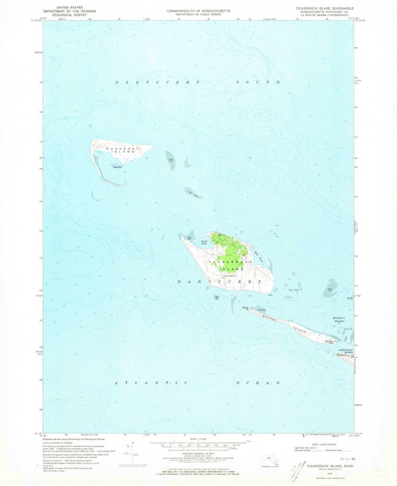 Tuckernuck Island 1972 1973 Old Topo Map Muskeget Island - Etsy