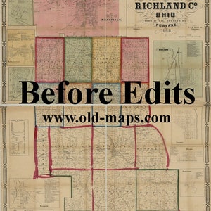 Richland County Ohio 1856 - Old Wall Map Reprint With Homeowner Names ...
