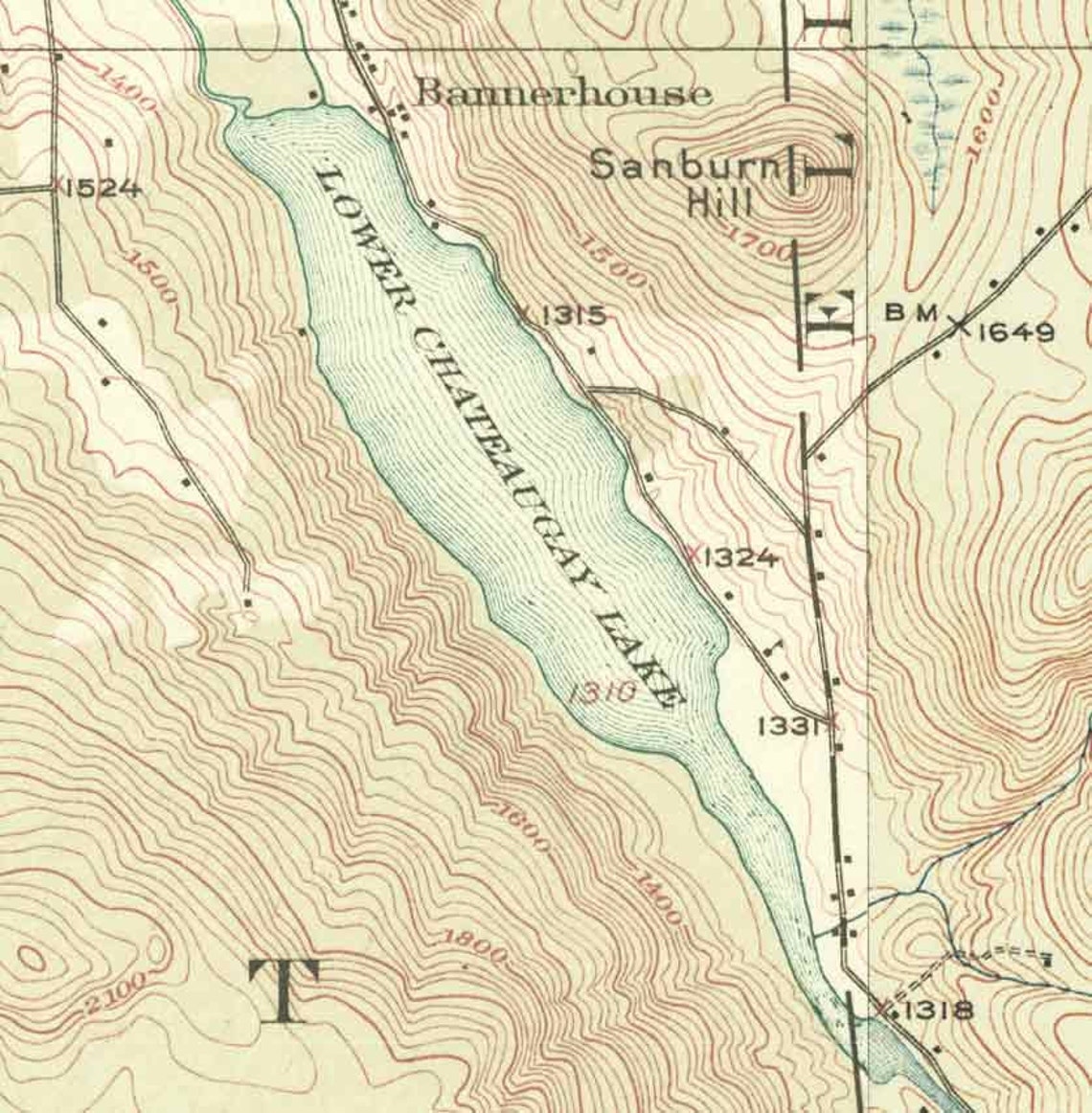 Chateaugay Lake and Chazy Lake 1900 USGS Old Topographic Map | Etsy