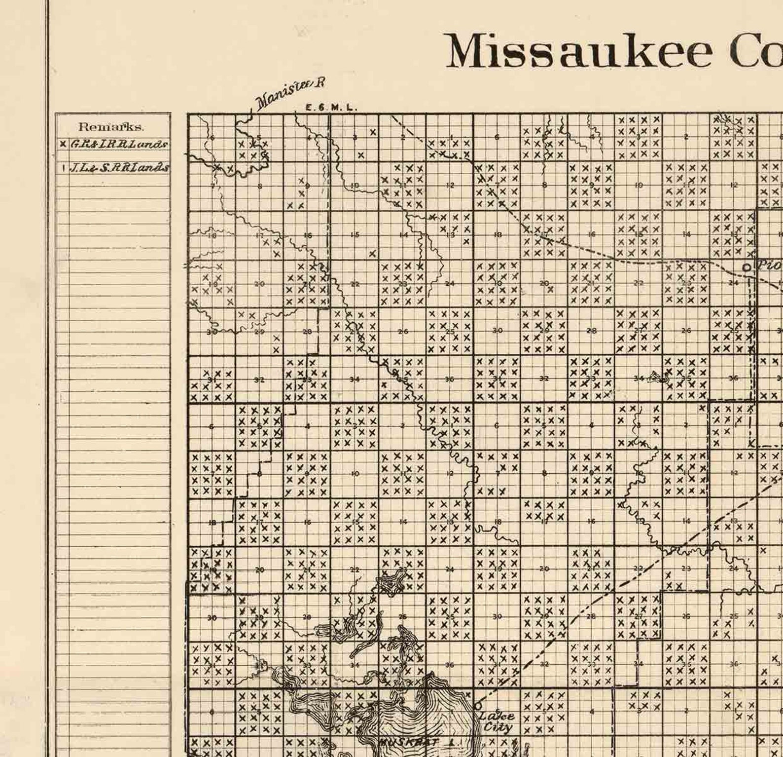 Missaukee County Michigan 1898 Wall Map Reprint With | Etsy