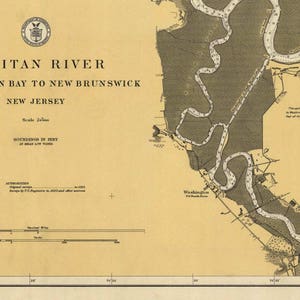 Raritan River From Raritan Bay to New Brunswick 1924 Nautical Map New ...