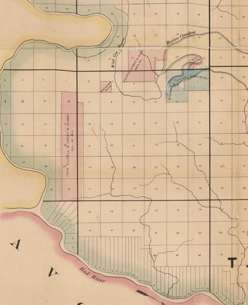 Concordia Parish Louisiana 1860 Old County Wall Map With - Etsy