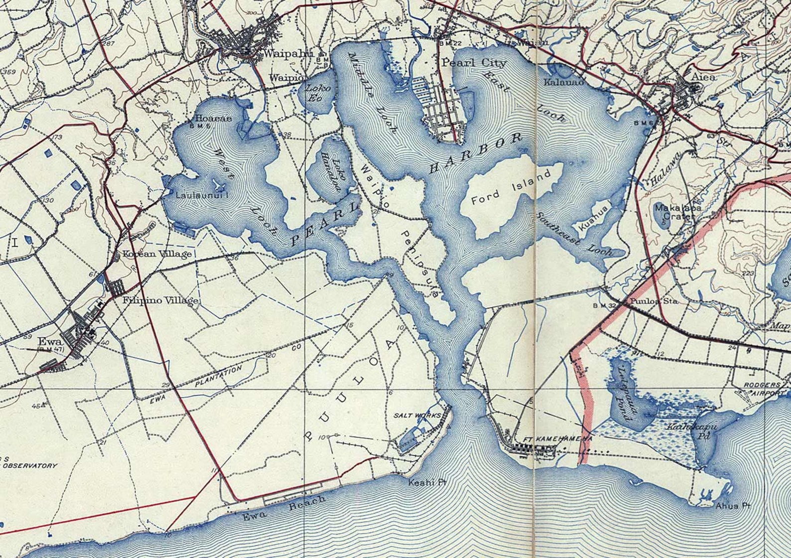 Old Map of Oahu 1938 USGS Special Map Hawaiian Islands | Etsy
