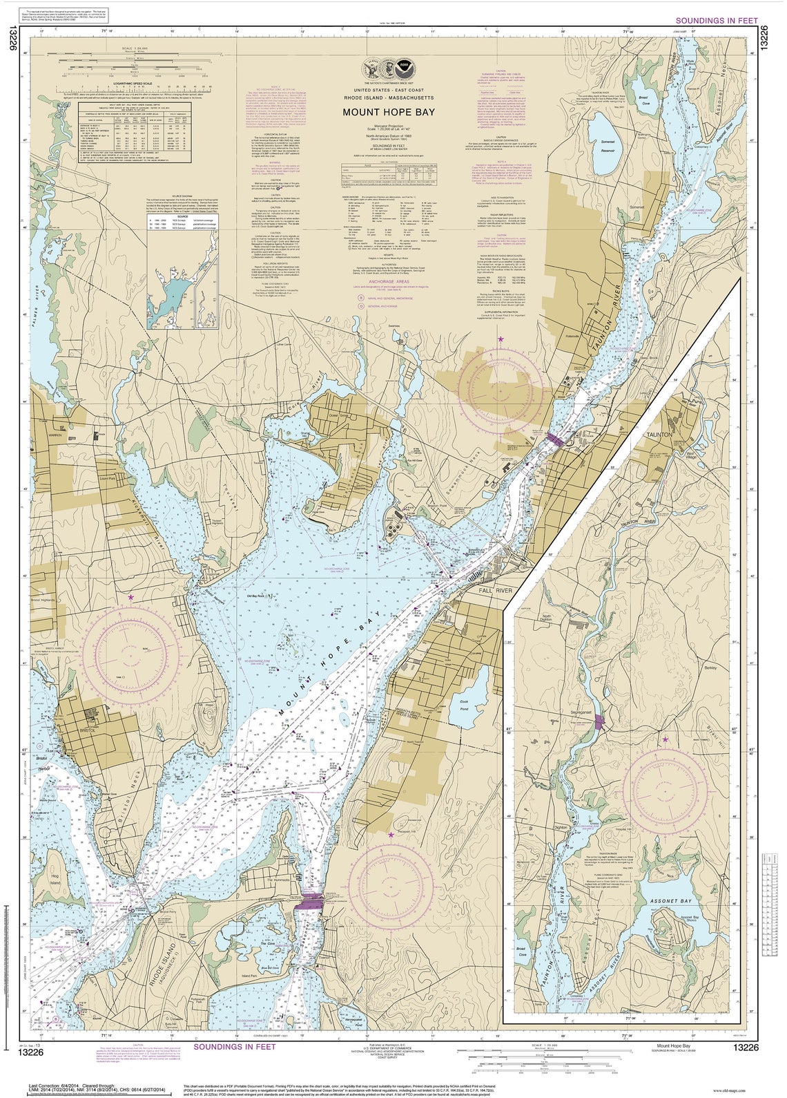Mount Hope Bay, RI 2013 Nautical Map - Reprint Harbors 353 - 13226 Fall ...