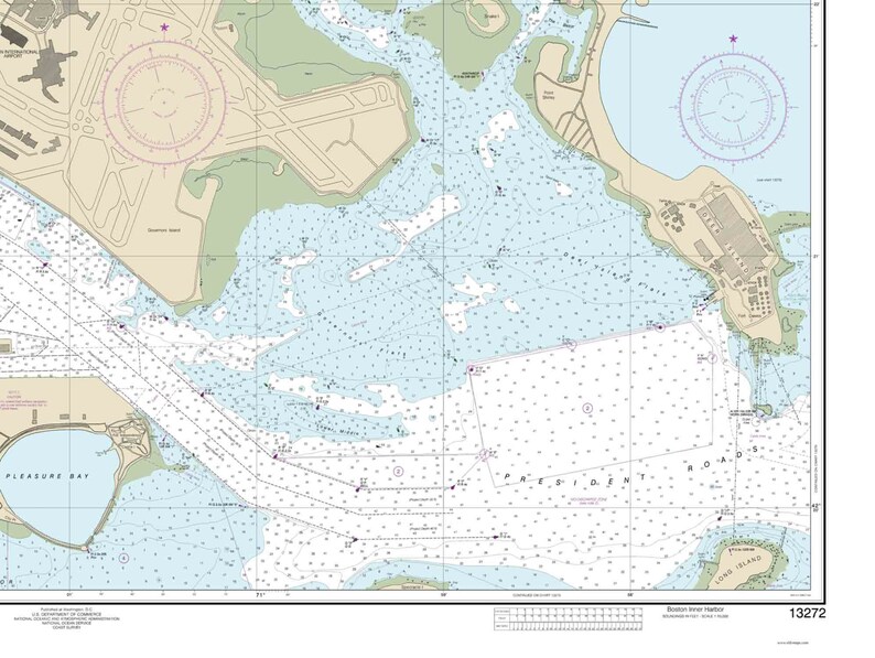 Boston Inner Harbor MA 2016 Nautical Map Reprint Harbors - Etsy