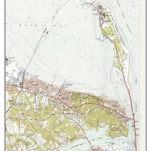 Sandy Hook 1954 Old Topographic Map USGS Custom Composite Reprint New ...