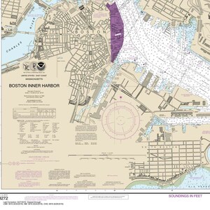 Boston Inner Harbor, MA - 2016 Nautical Map - Reprint Harbors 248 - Etsy