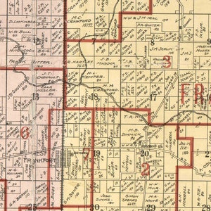 Franklin County Illinois 1900 - Old Wall Map Reprint With Landowner ...