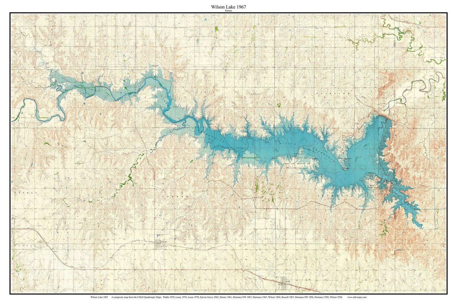 Wilson Lake 1967 Map Reprint - Lakes Region Old Topographic USGS Custom ...