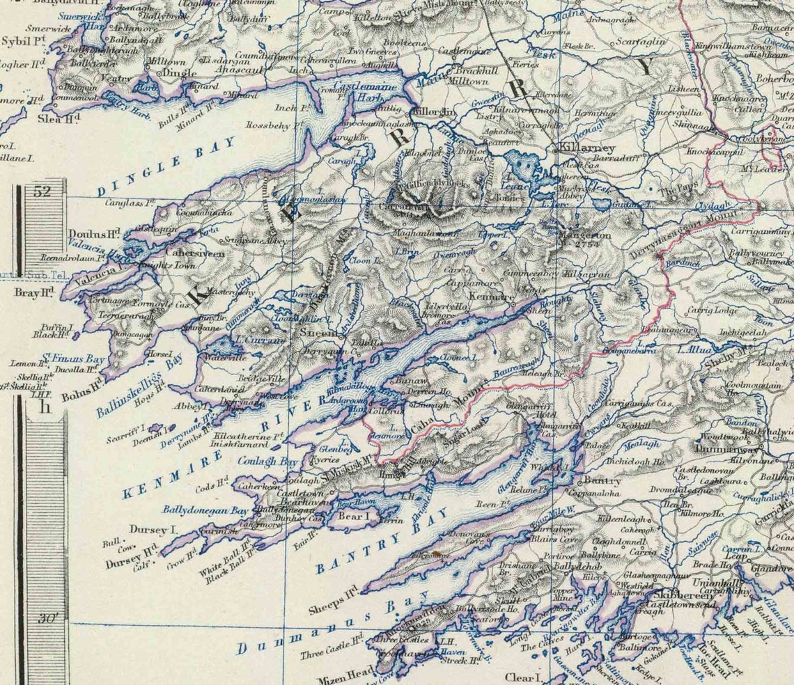 Ireland 1861 Map by Johnson - Old Map Reprint - Etsy