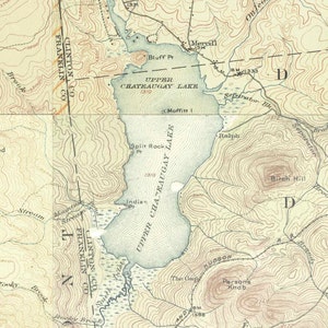 Chateaugay Lake and Chazy Lake 1900 USGS Old Topographic Map Lakes ...
